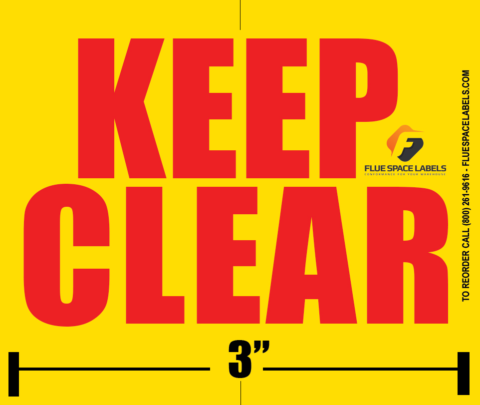 3"x3" Flue Space Label for use with or without wire deck fits 4" to 6"