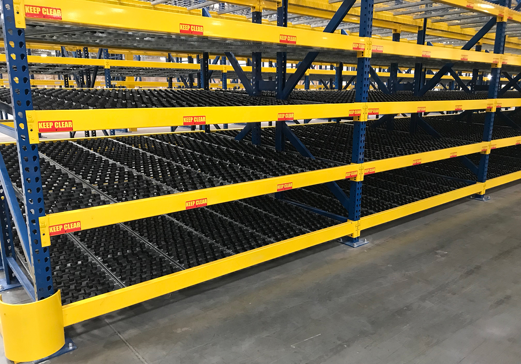 6"x2" Flue Space Labels Inverted for light colored pallet rack step beams.