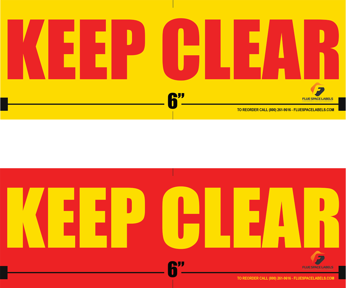 Flue Space Labels - warehouse conformance Flue Labels (Recommended)